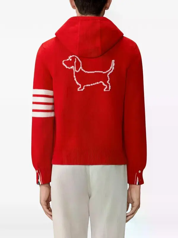 Thom Browne Intarsia-knit Zip-up Hoodie