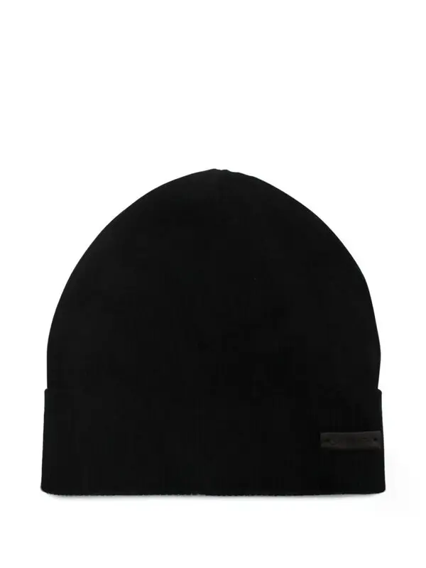 Saint Laurent Ribbed Wool Beanie - Black
