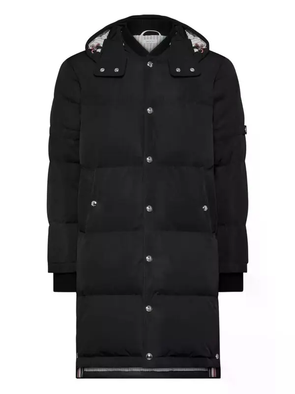 Thom Browne Snap-fastening Padded Coat - Black