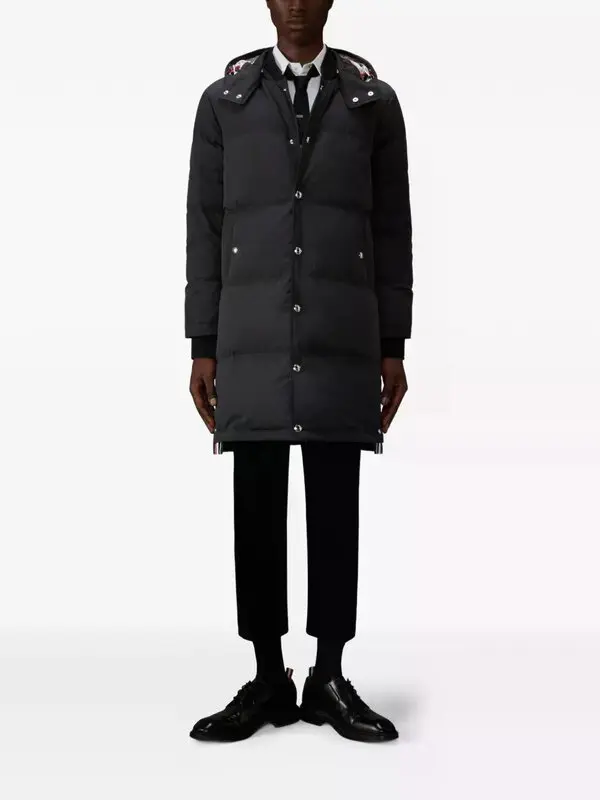 Thom Browne Snap-fastening Padded Coat - Black