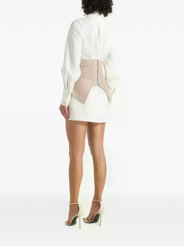 Manière De Voir Maniere De Voir Corset Overlay Shirt Mini Dress - White