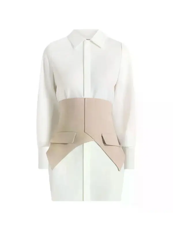 Manière De Voir Maniere De Voir Corset Overlay Shirt Mini Dress - White