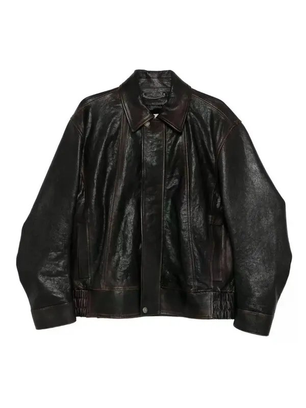 GOLDEN GOOSE Prince Calf Leather Jacket - Brown