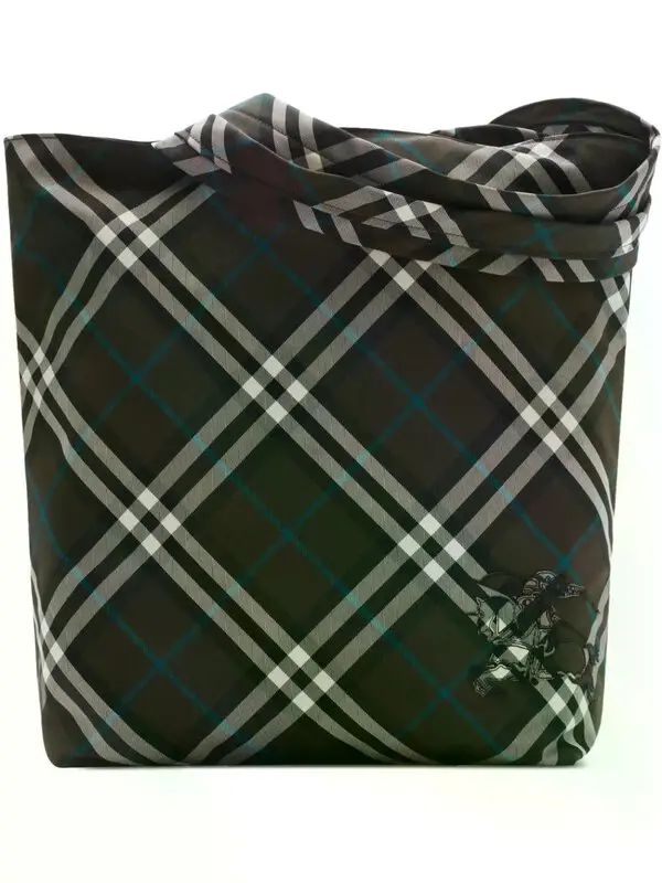 Burberry Checkered Tote - Grey