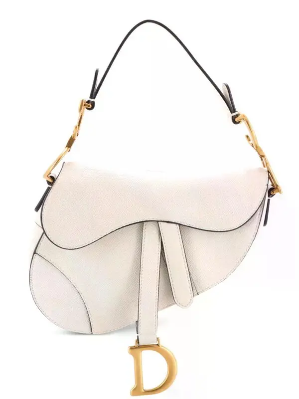 Dior Saddle Handbag Leather Mini Shoulder Bag - Neutrals