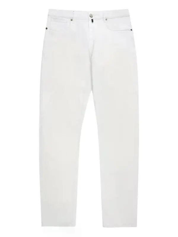 SLOWEAR Straight-leg Jeans With Logo Appliqu - White