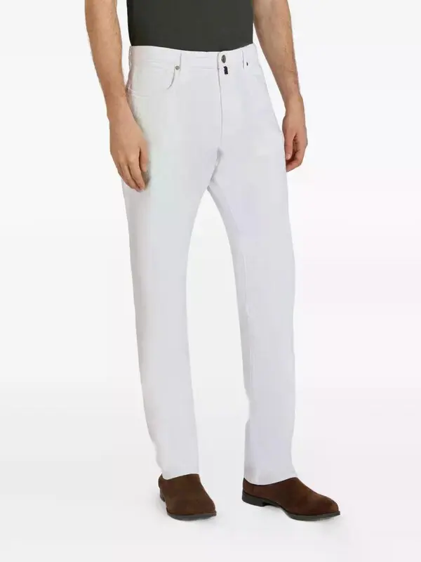 SLOWEAR Straight-leg Jeans With Logo Appliqu - White
