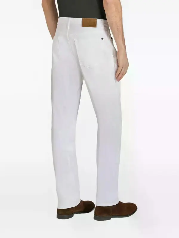 SLOWEAR Straight-leg Jeans With Logo Appliqu - White