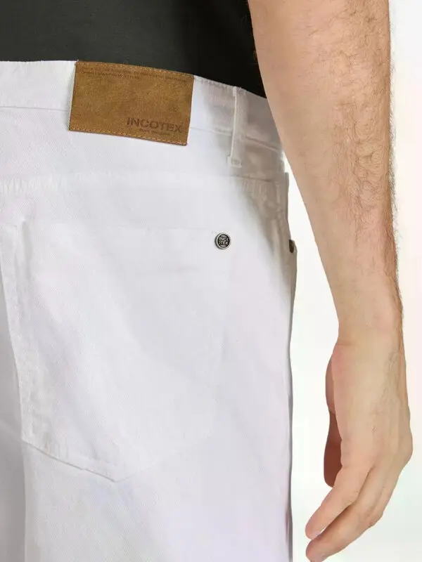 SLOWEAR Straight-leg Jeans With Logo Appliqu - White