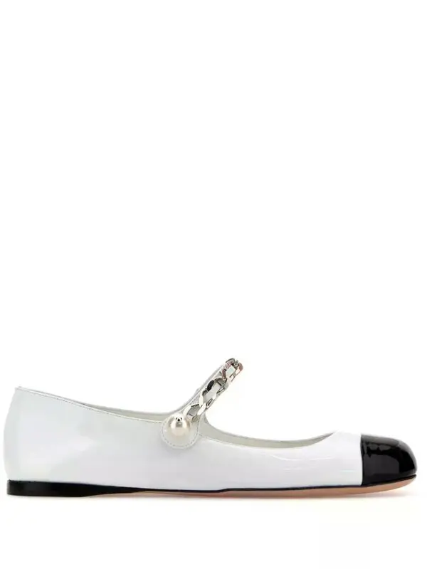 Miu Miu Patent Leather Ballerinas - White