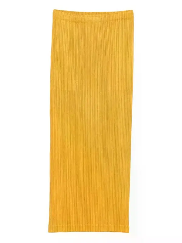 Issey Miyake Pleated Maxi Skirt - Yellow