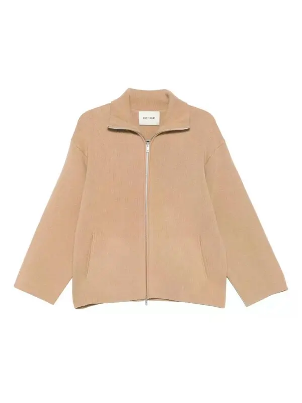 Soft Goat Zip Cardigan - Neutrals