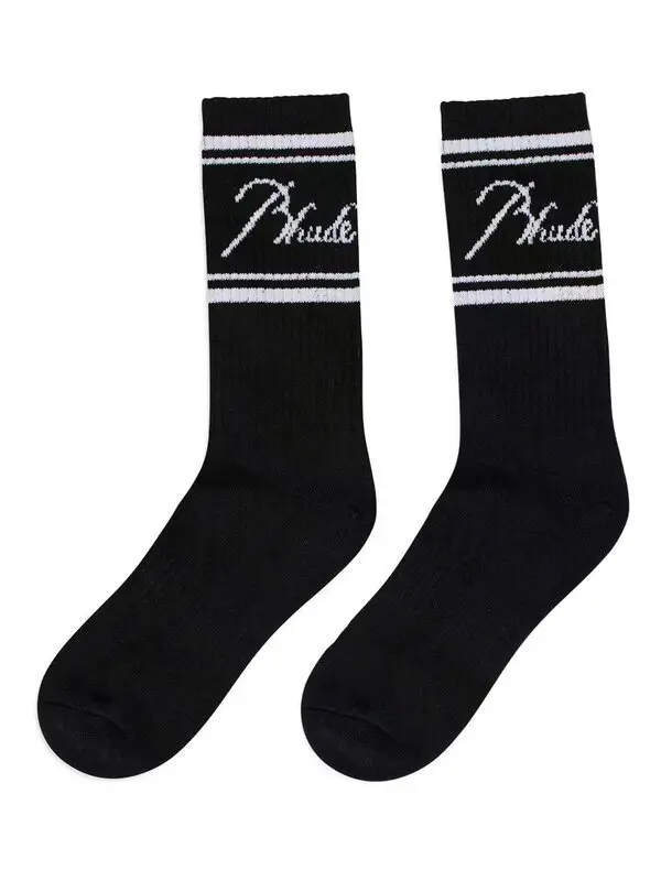 Rhude Logo Script Socks - Black
