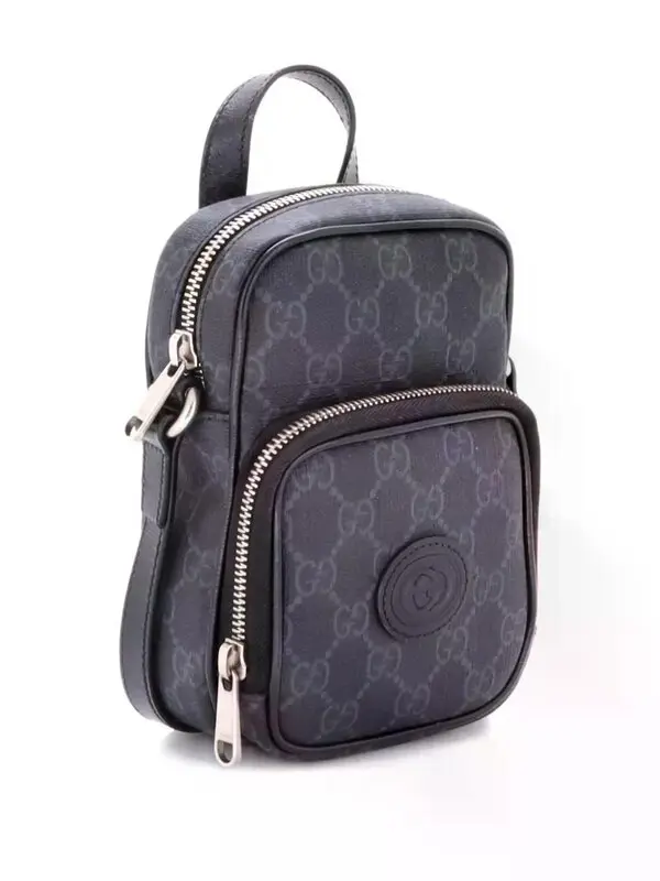 Gucci Interlocking G Patch Top Handle Gg Coated Canvas Mini Crossbody Bag
