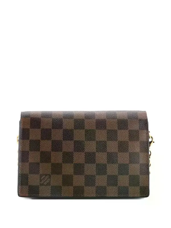 LOUIS VUITTON Vavin Chain Wallet Nm Damier With Leather Crossbody Bag - Black