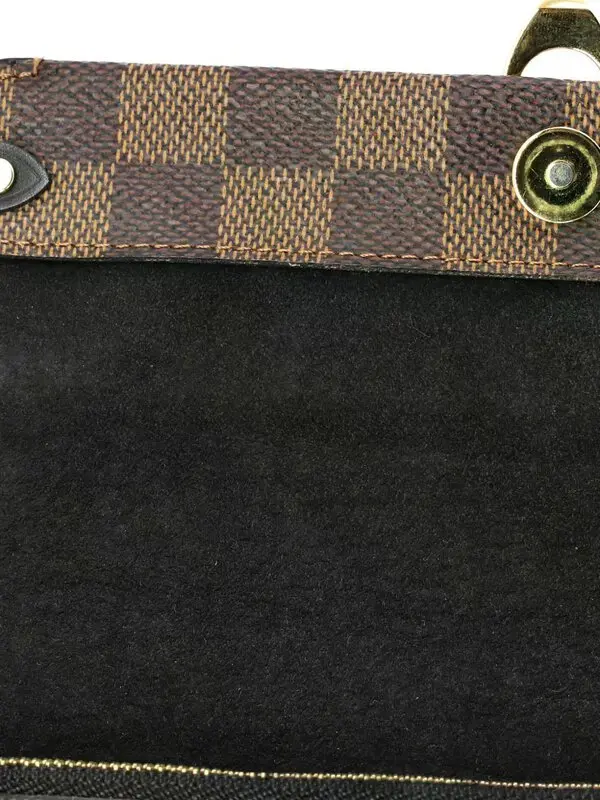 LOUIS VUITTON Vavin Chain Wallet Nm Damier With Leather Crossbody Bag - Black
