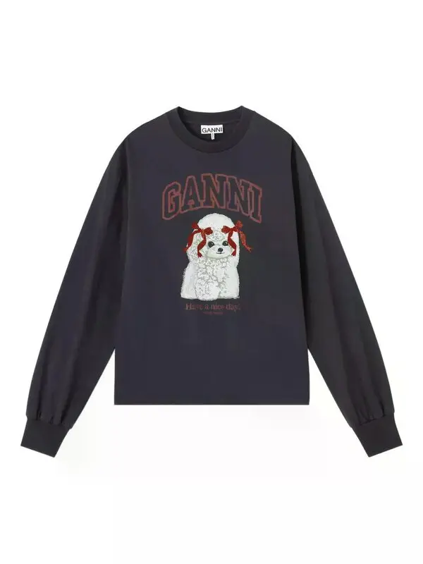 GANNI Long-sleeve Graphic Sweatshirt