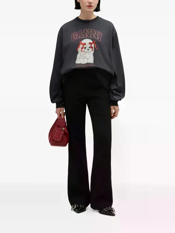 GANNI Long-sleeve Graphic Sweatshirt
