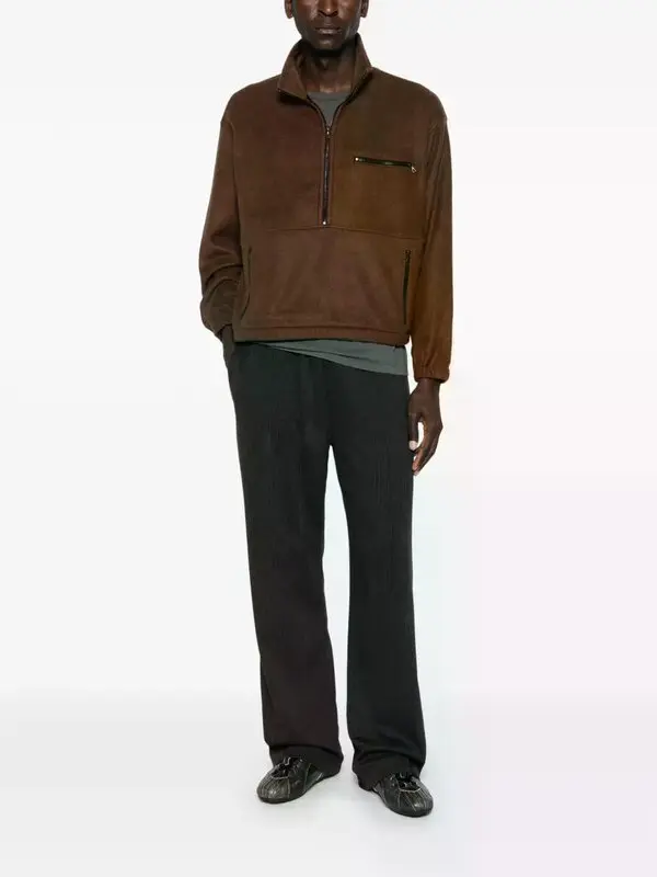 Auralee Half-zip Fleece Sweatshirt - Brown