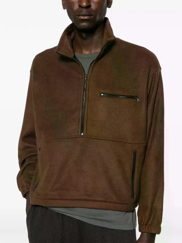 Auralee Half-zip Fleece Sweatshirt - Brown