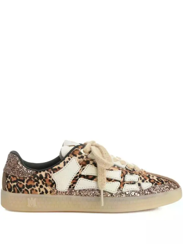 Amiri Pacific Bones Leopard-print Sneakers