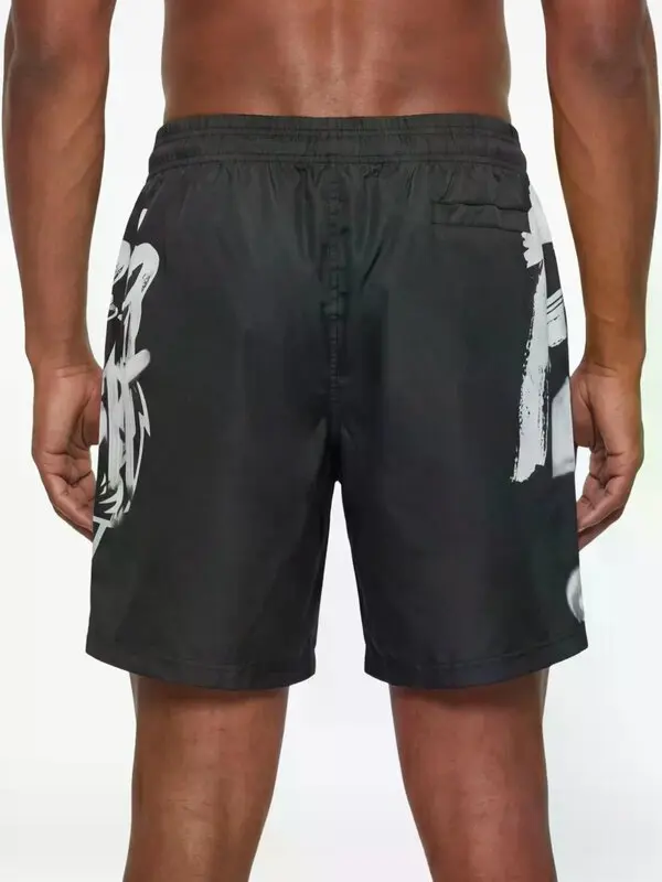 PLEIN SPORT Graphic-print Swim Shorts - Black