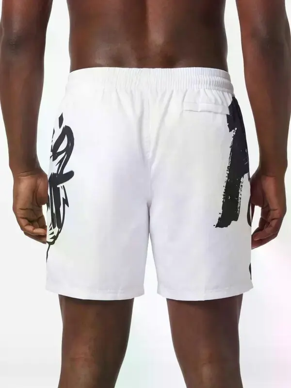 PLEIN SPORT Swim Drawstring Shorts - White