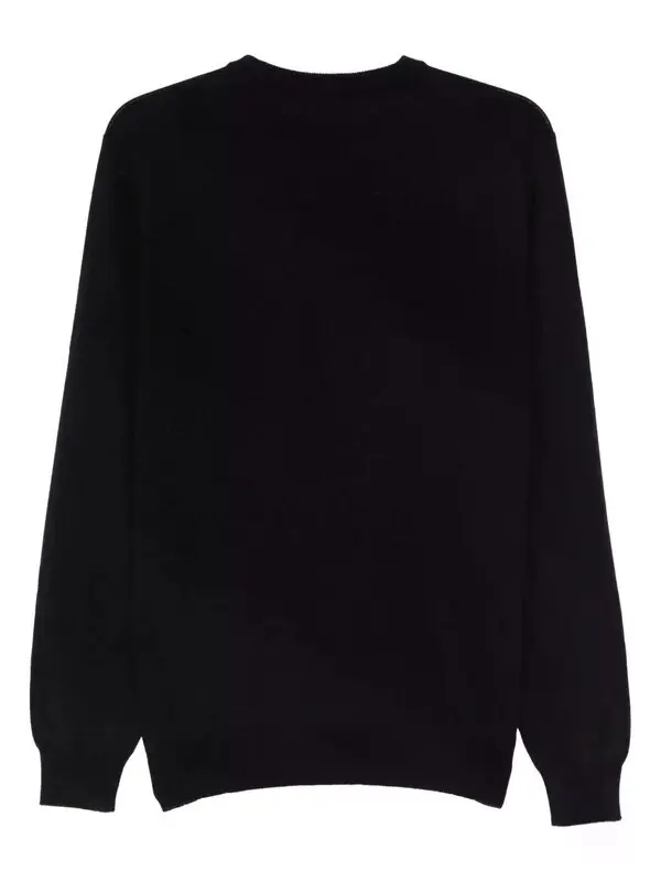 DELL'OGLIO Crew Neck Fine Knit Sweater - Blue