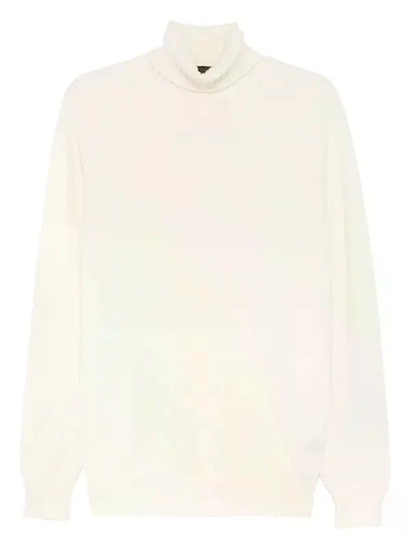 DELL'OGLIO Roll Neck Sweater - White