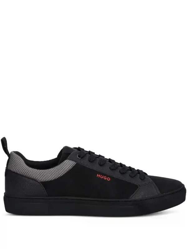 Hugo Panelled Lace-up Sneakers - Black