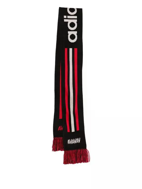 Adidas X Avavav Souvenir Striped Fringed Scarf - Black