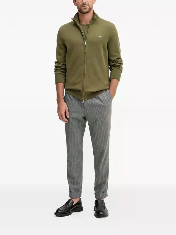 Gant Zip-up Cotton Cardigan