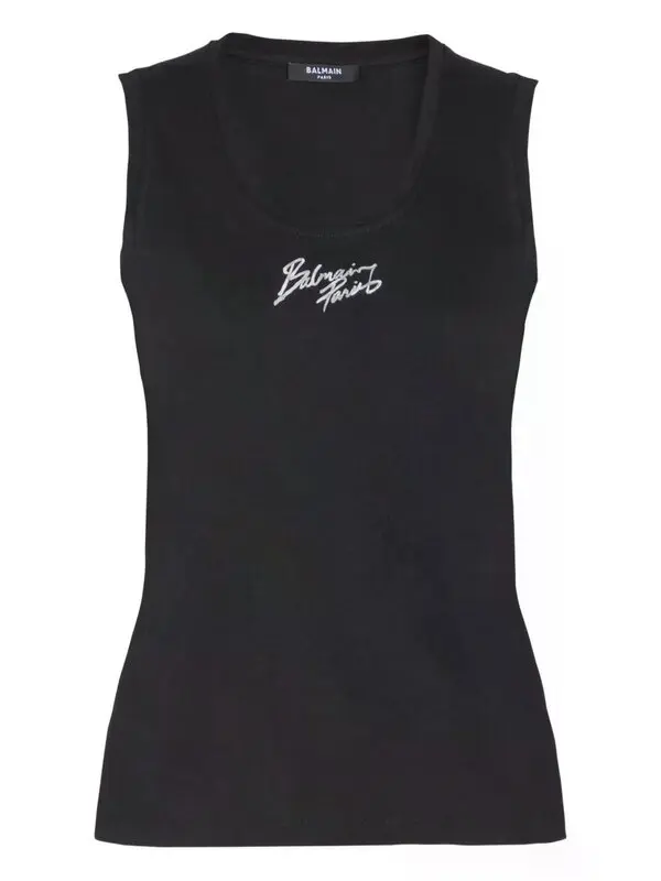Balmain Logo-print Tank Top - Black