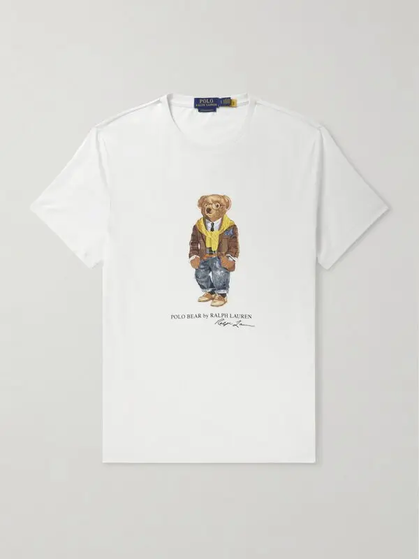 Polo Ralph Lauren Slim-fit Bear Cotton-jersey T-shirt - White