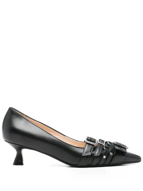 ANNA F. 45mm Buckled-strap Point-toe Pumps