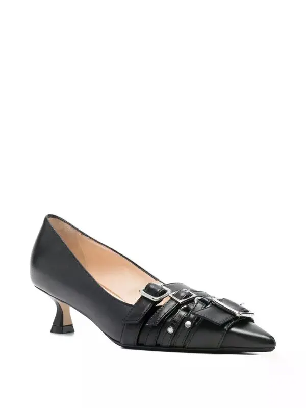 ANNA F. 45mm Buckled-strap Point-toe Pumps