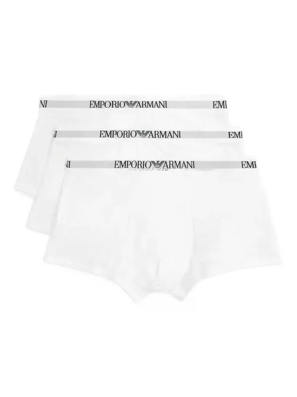 Emporio Armani Logo-waistband Boxers - White