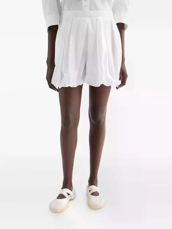 JIL SANDER Gathered Balloon Hem Shorts - White