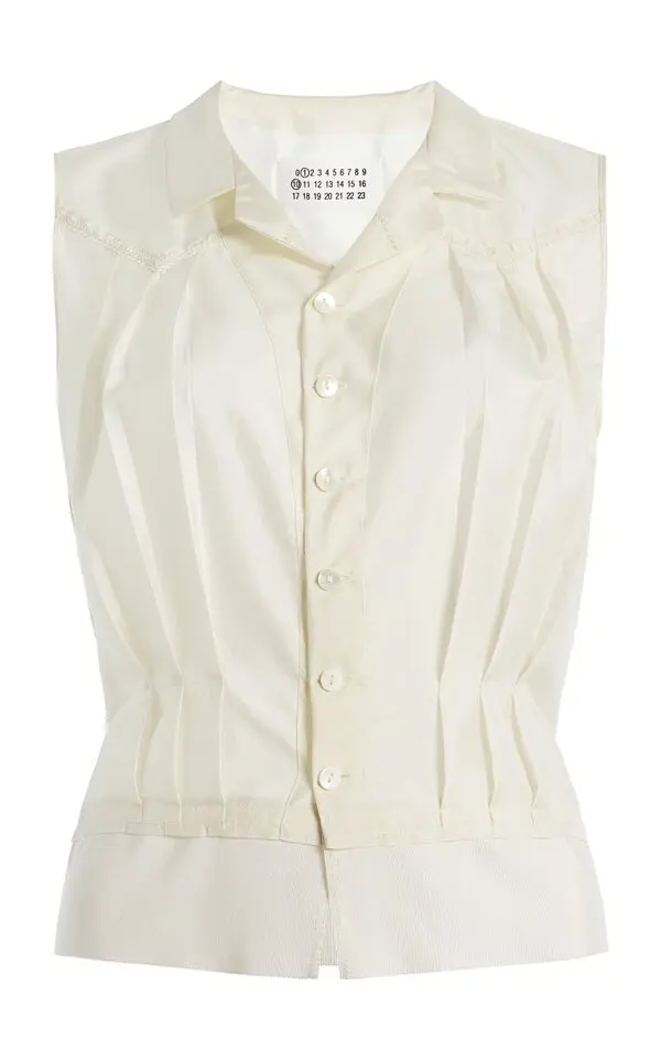 MAISON MARGIELA Pleated Sleeveless Top - Ivory
