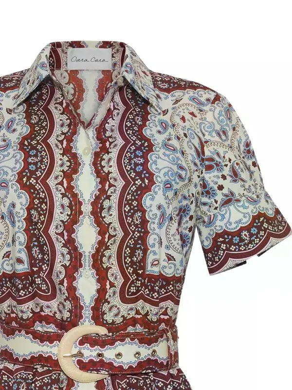 Cara Cara Malena Paisley-print Mini Dress - Neutrals