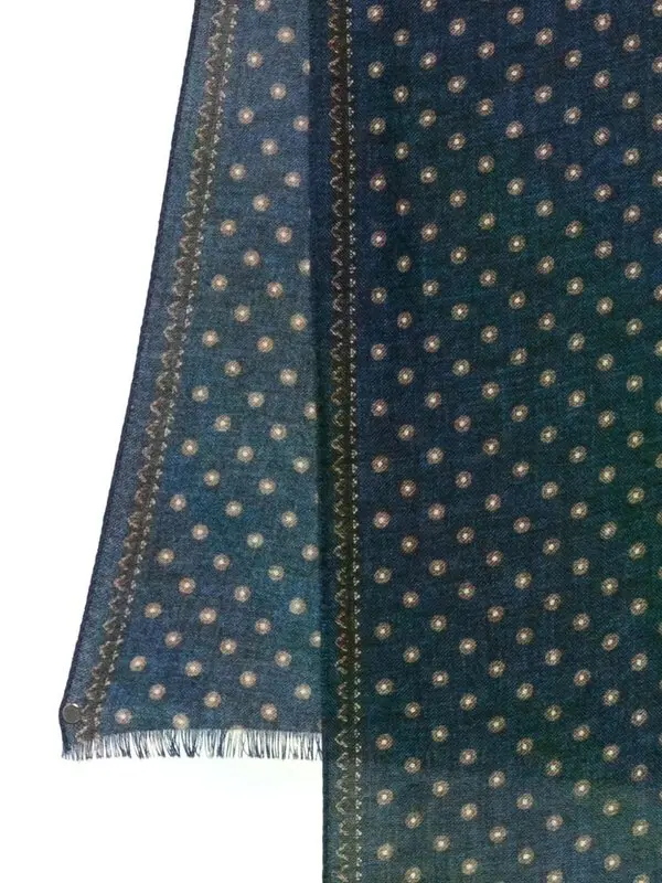 DELL'OGLIO Dotted Fringed Scarf