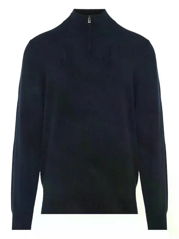 BOSS Long Sleeve Zip-up Sweater - Blue