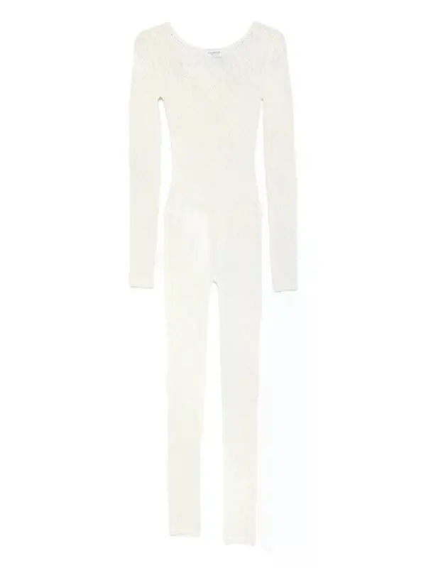 LANEUS Long-sleeve Knitted Jumpsuit - Neutrals