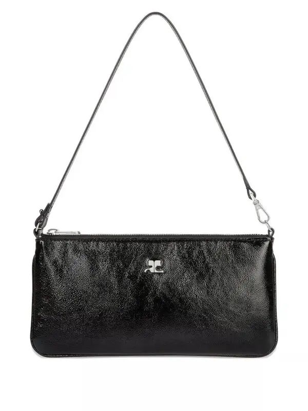 COURREGES Logo-plaque Zipped Pouch - Black