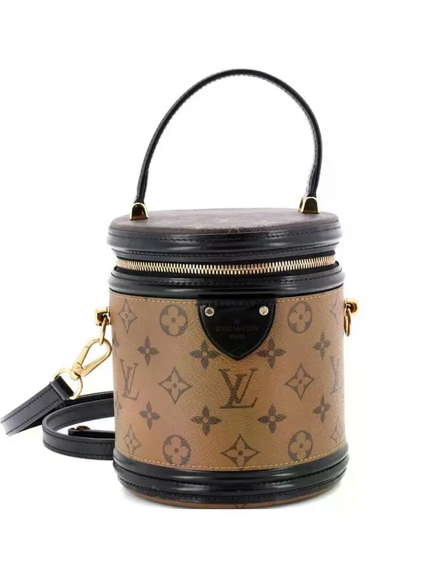 LOUIS VUITTON Cannes Handbag Reverse Monogram Canvas Satchel - Black