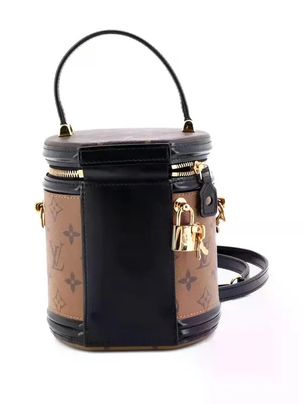 LOUIS VUITTON Cannes Handbag Reverse Monogram Canvas Satchel - Black