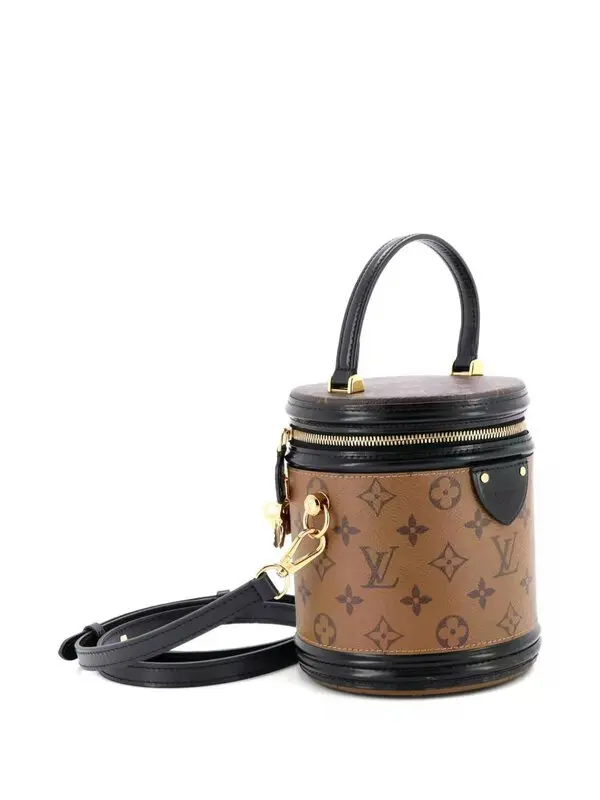 LOUIS VUITTON Cannes Handbag Reverse Monogram Canvas Satchel - Black