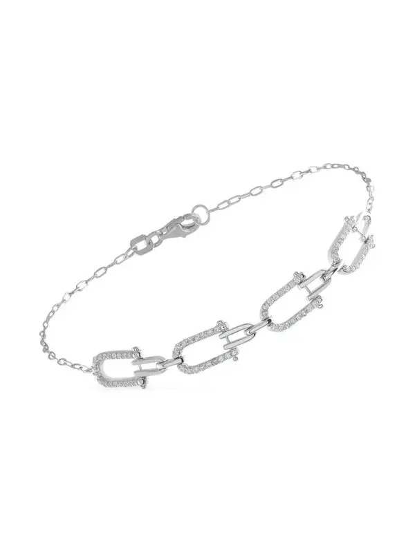 LB EXCLUSIVE 14k White Gold Diamond Link Bracelet - Silver
