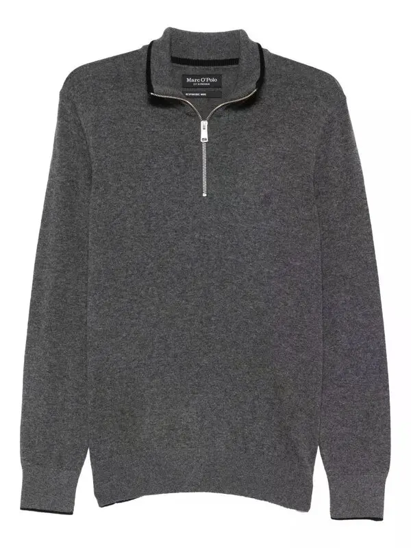 Marc O'polo Zip Neck Sweater - Grey