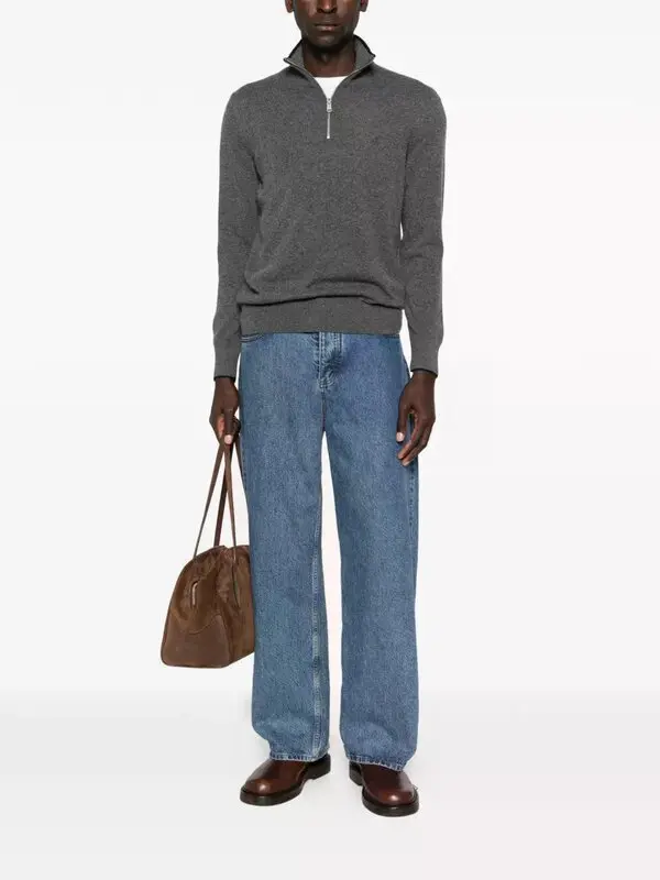 Marc O'polo Zip Neck Sweater - Grey